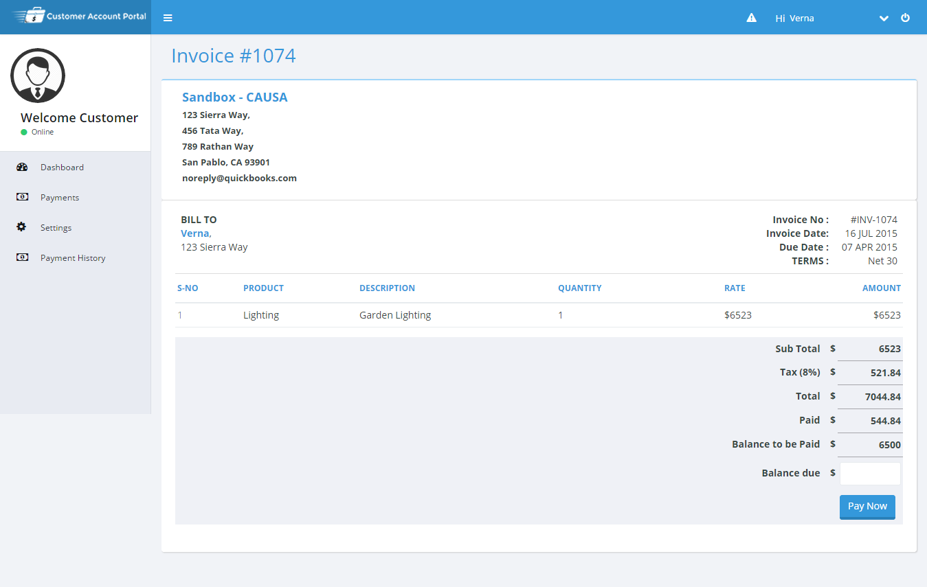 Customer Account Portal Invoice Functions - Website Design Fort Mill ...